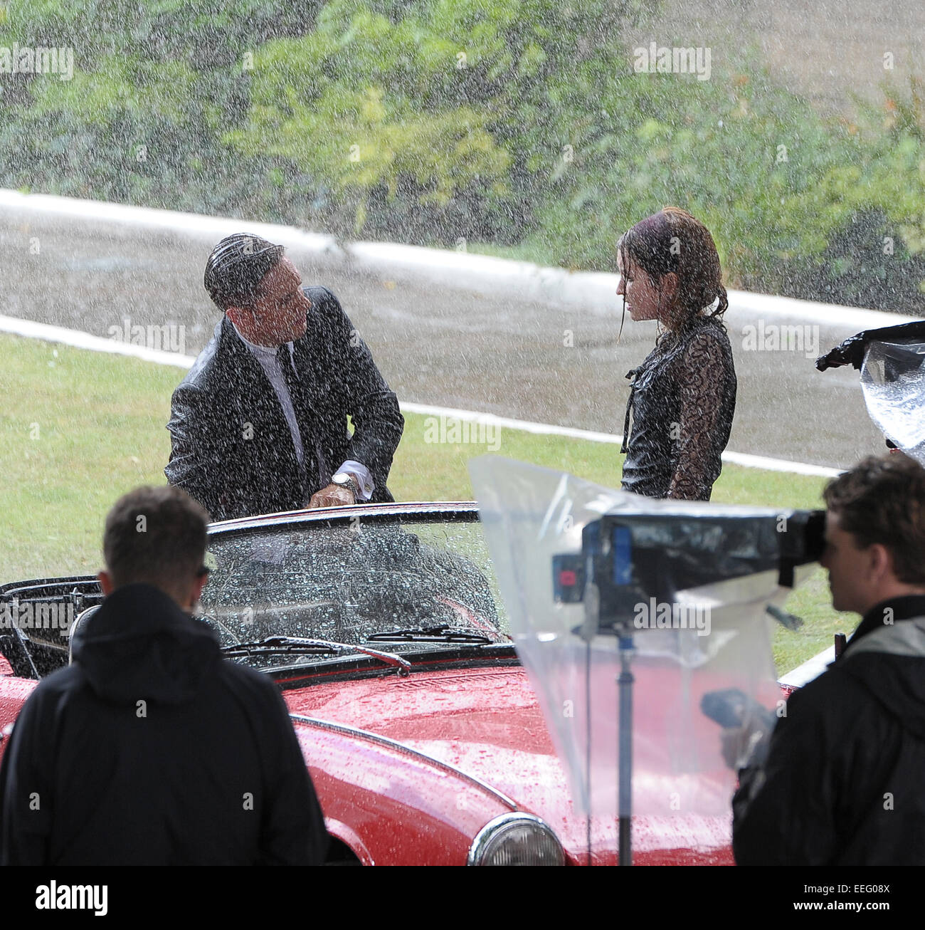 Tom Hardy films scenes for his new film 'Legend' on the Cedra Court ...