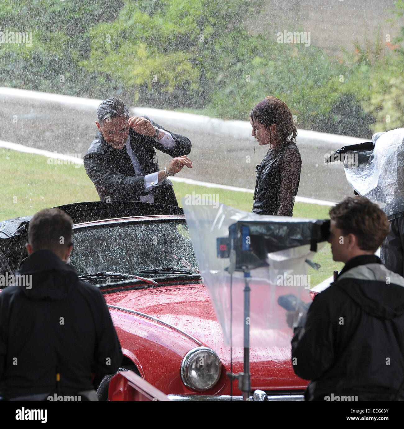 Tom Hardy films scenes for his new film 'Legend' on the Cedra Court ...