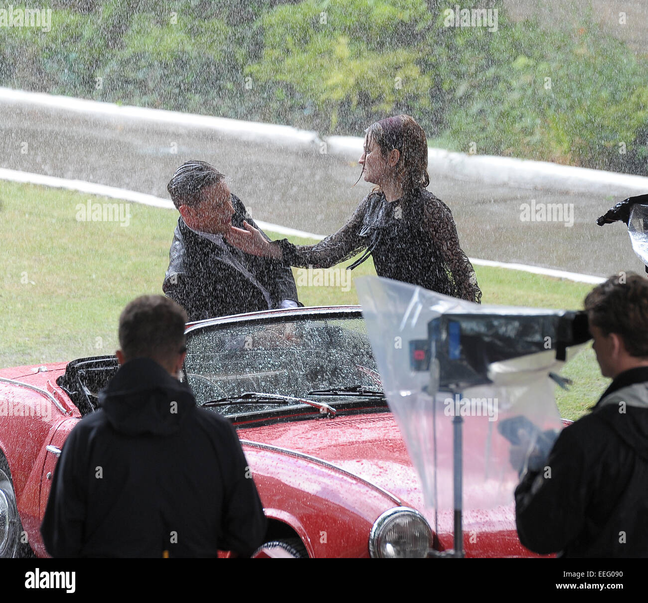 Tom Hardy films scenes for his new film 'Legend' on the Cedra Court ...