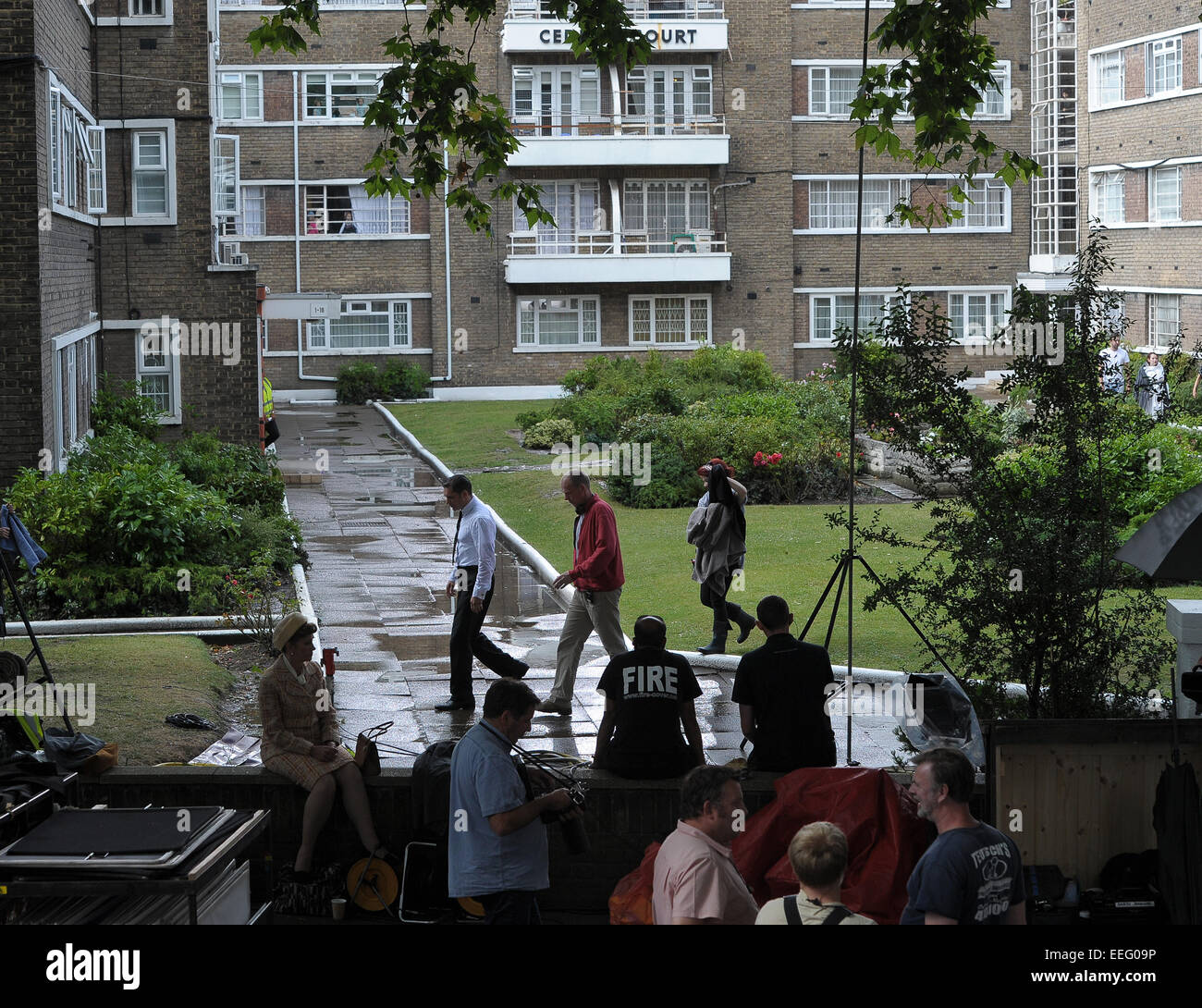 Tom Hardy films scenes for his new film 'Legend' on the Cedra Court ...
