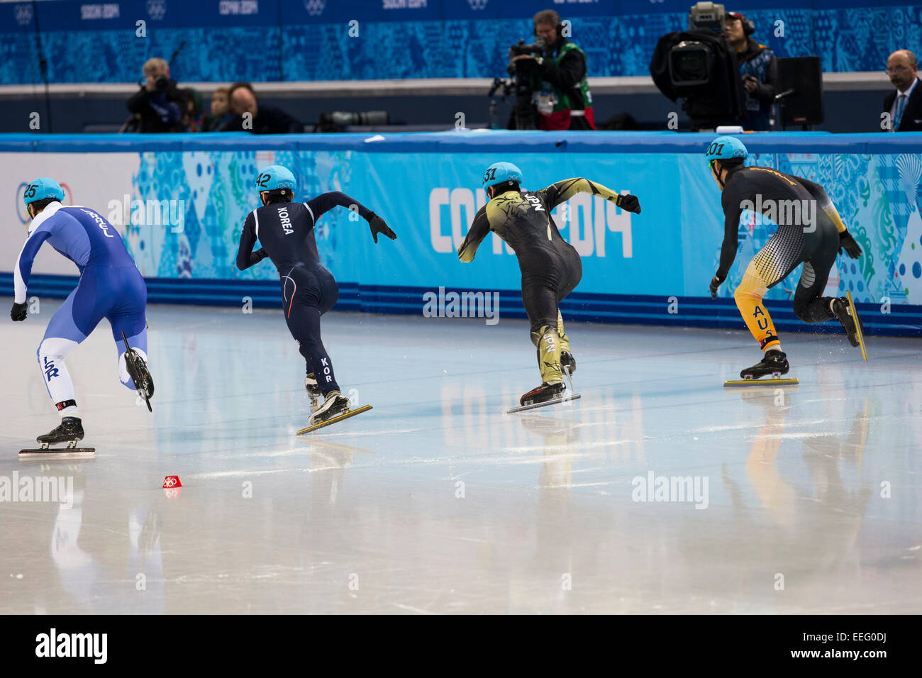 Short Track Speed Skating at the Olympic Winter Games, Sochi 2014 Stock ...