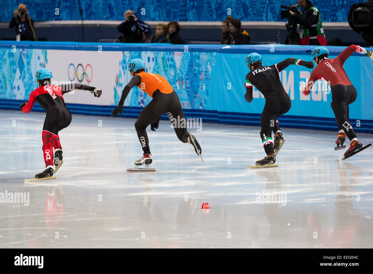 Short Track Speed Skating at the Olympic Winter Games, Sochi 2014 Stock ...