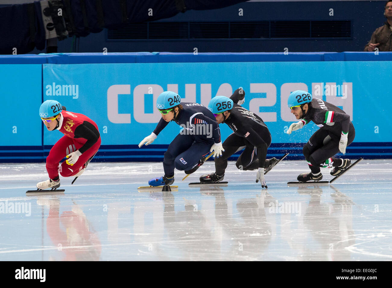 Short Track Speed Skating at the Olympic Winter Games, Sochi 2014 Stock ...