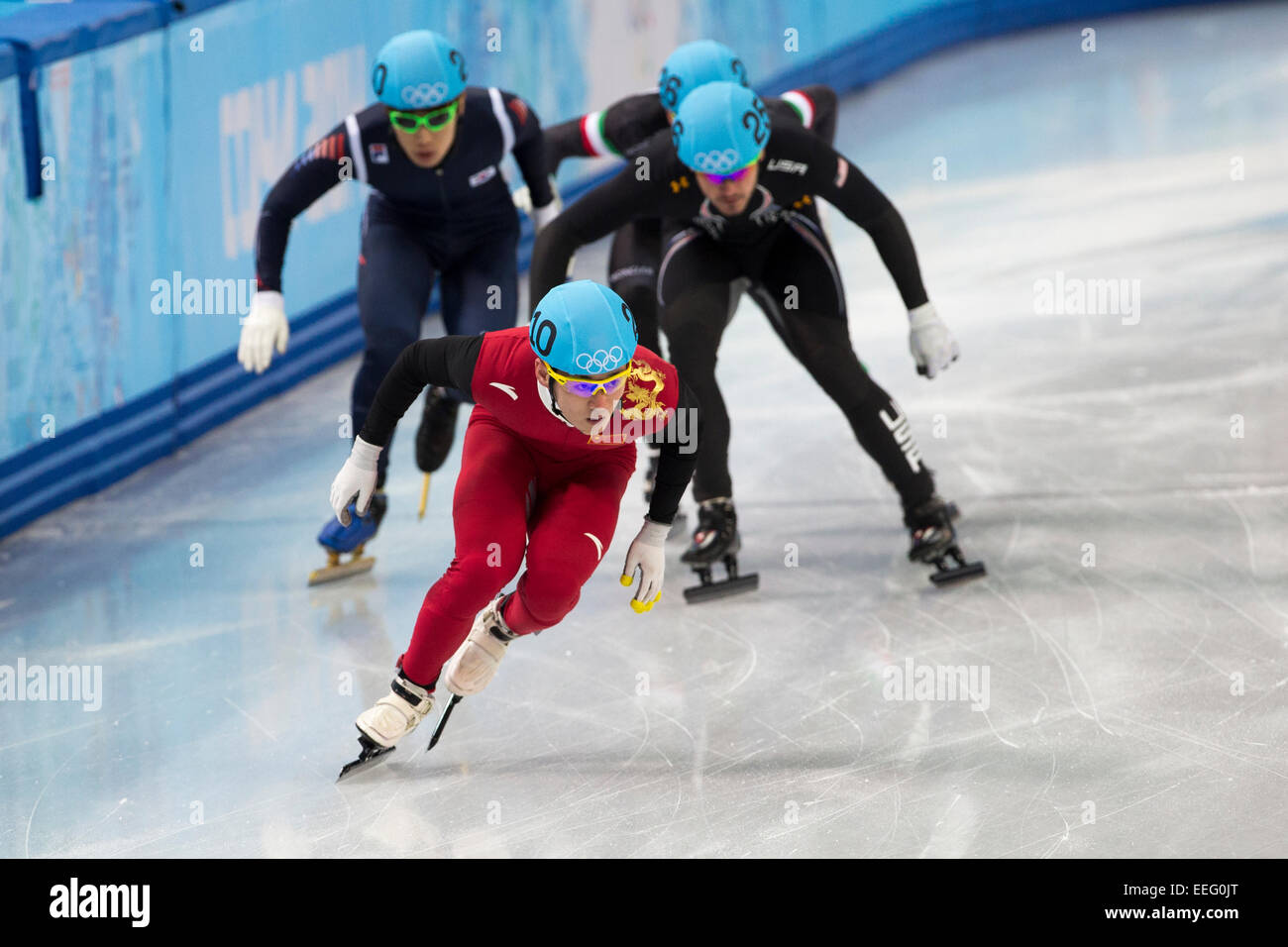 Short Track Speed Skating at the Olympic Winter Games, Sochi 2014 Stock ...