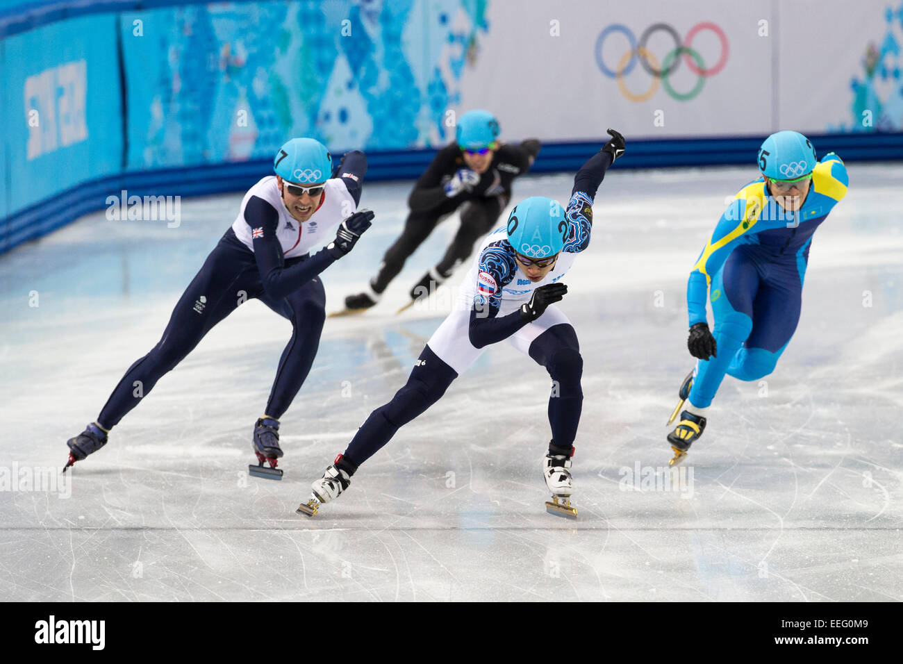 Short Track Speed Skating at the Olympic Winter Games, Sochi 2014 Stock ...