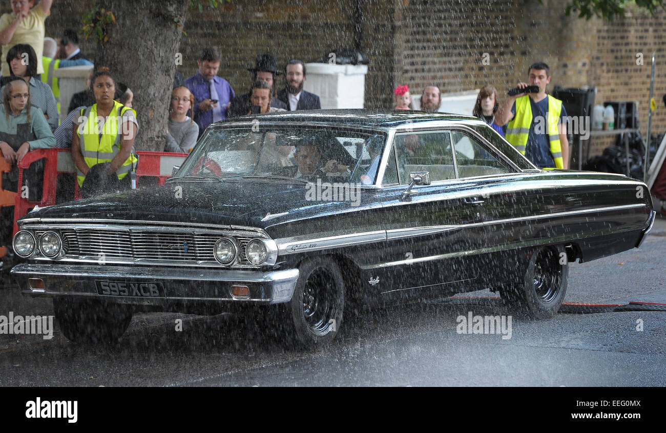 Tom Hardy films scenes for his new film 'Legend' on the Cedra Court ...