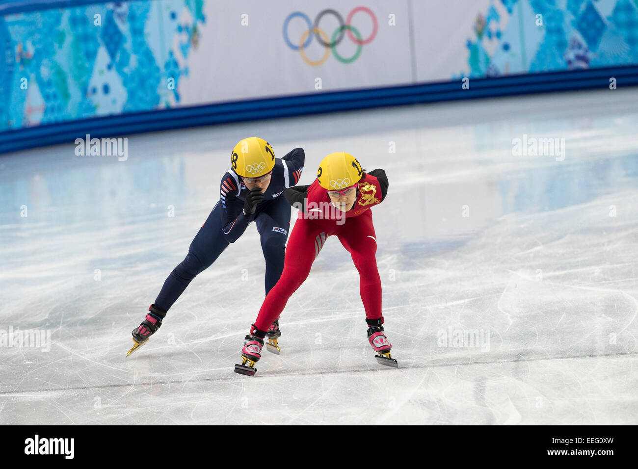 Short Track Speed Skating at the Olympic Winter Games, Sochi 2014 Stock ...