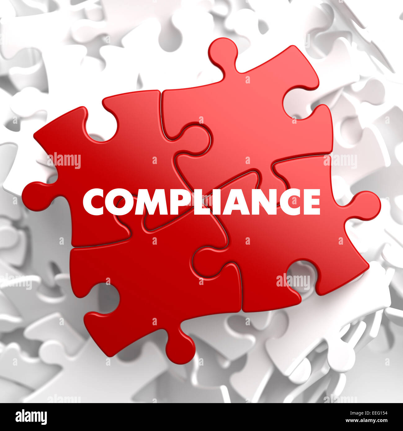 Compliance on Red Puzzle Stock Photo - Alamy