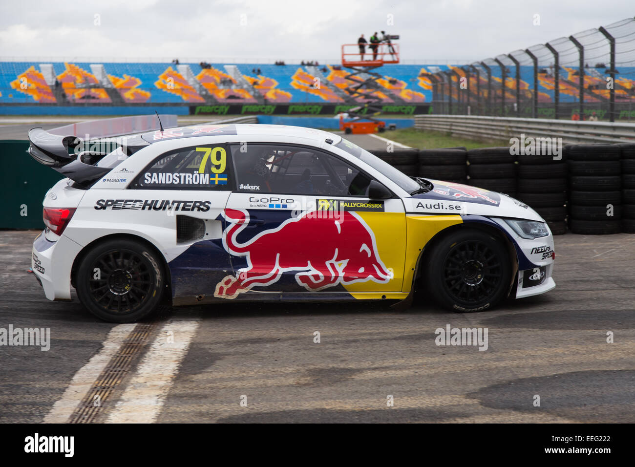 ISTANBUL, TURKEY - OCTOBER 11, 2014: Edward Sandstrom drives Audi S1 of ...
