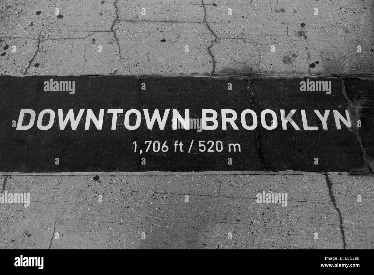Downtown Brooklyn sign painted on floor in New Your NYC USA Stock Photo ...