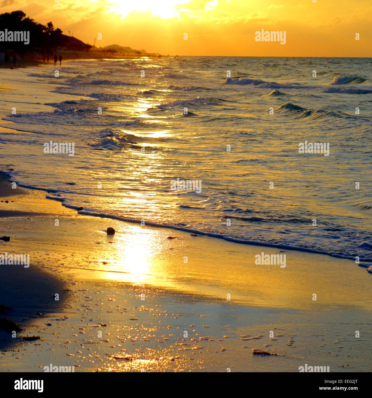 Sunset on a beach in Varadero, Cuba Stock Photo - Alamy