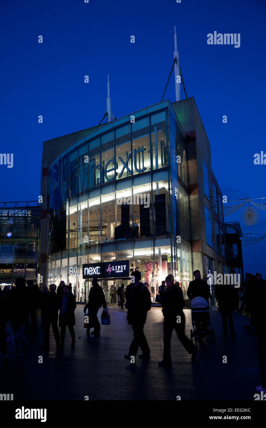 The NEXT retail store at night, Bullring, Birmingham UK Stock Photo - Alamy