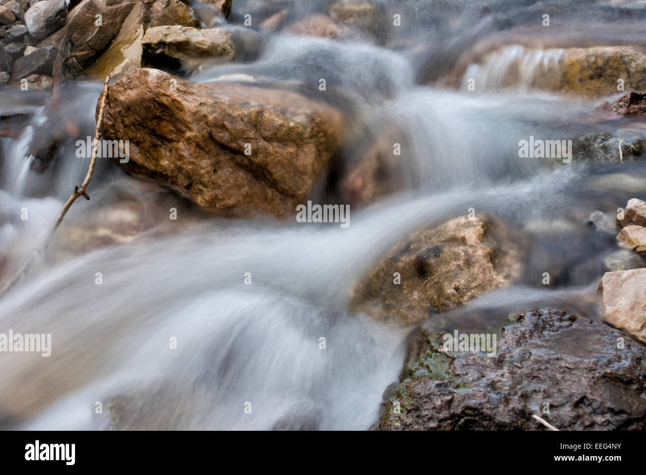 Water Running Over Rocks Stock Photo - Alamy