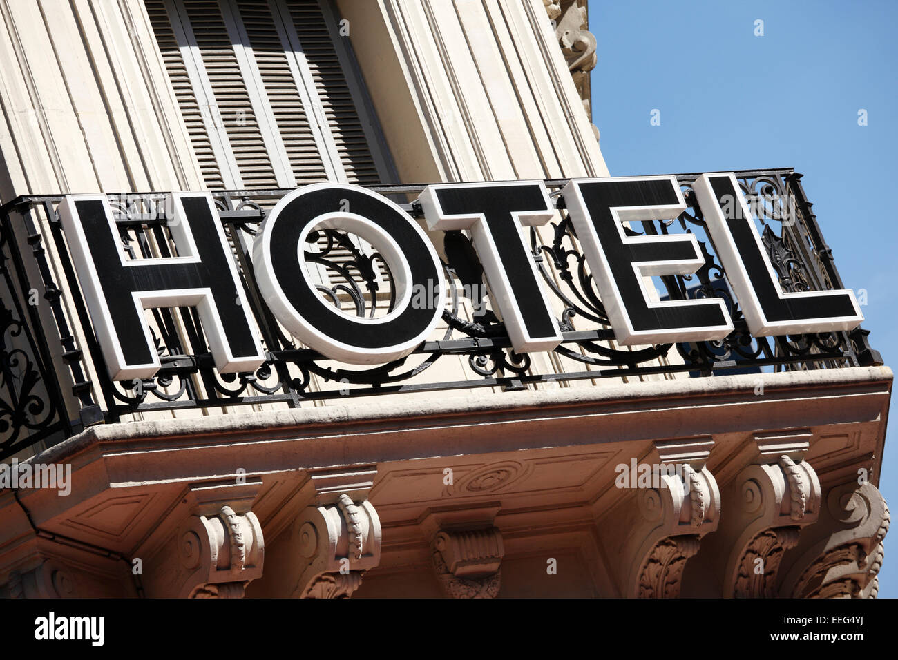 Hotel entrance sign in Paris, France Stock Photo - Alamy