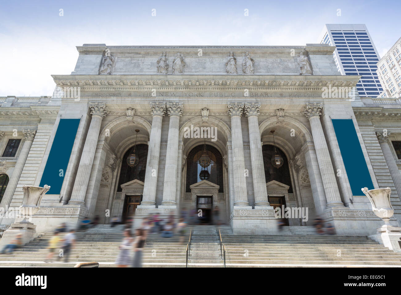New York Manhattan Public Library Fifth Avenue 5th Av downtown US Stock ...