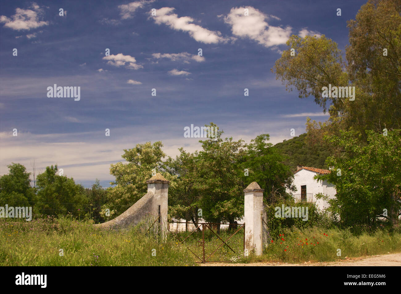 Spanish Rural scenery with house Stock Photo - Alamy