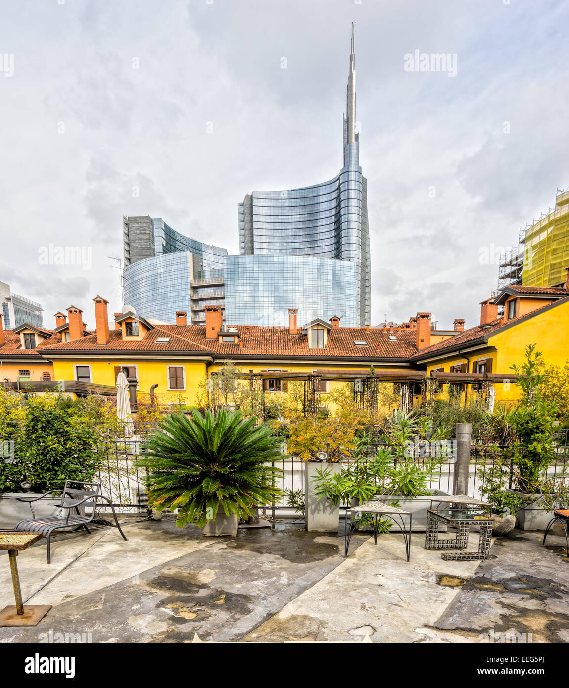 MILAN, ITALY - OCTOBER 15,2014: Traditional milanese historic house in ...