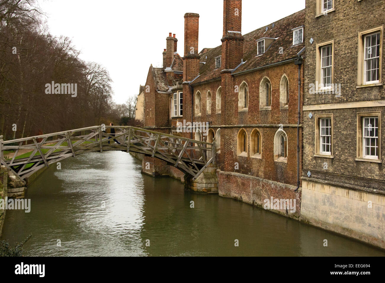 Mathematical Bridge or the Wooden Bridge on Queens' College campus in ...