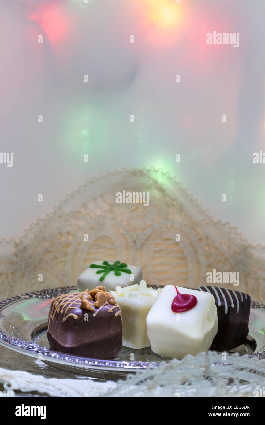 Plate of petit fours cakes hi-res stock photography and images - Alamy