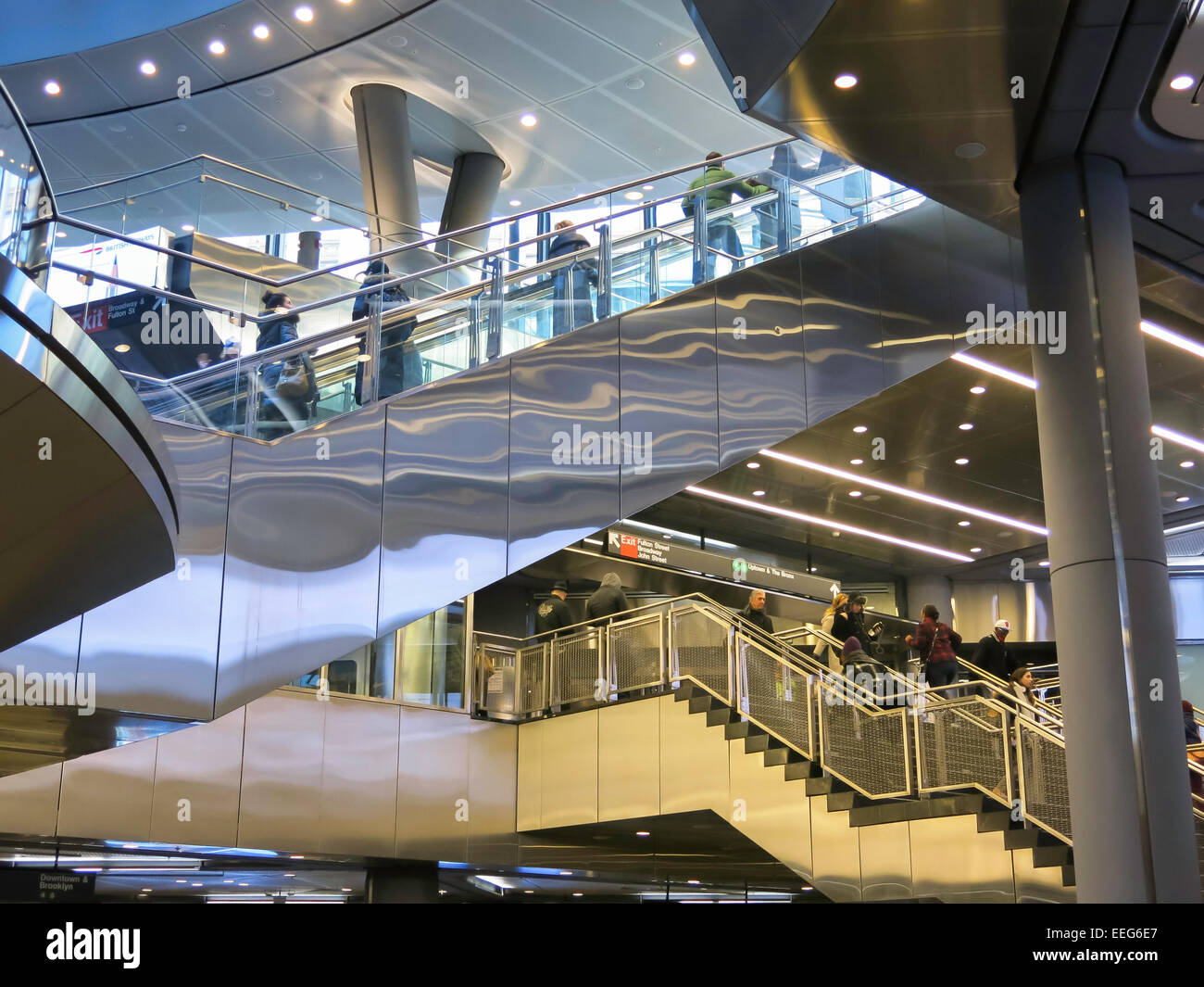 The Fulton Center Subway Station in Lower Manhattan, NYC, USA Stock ...