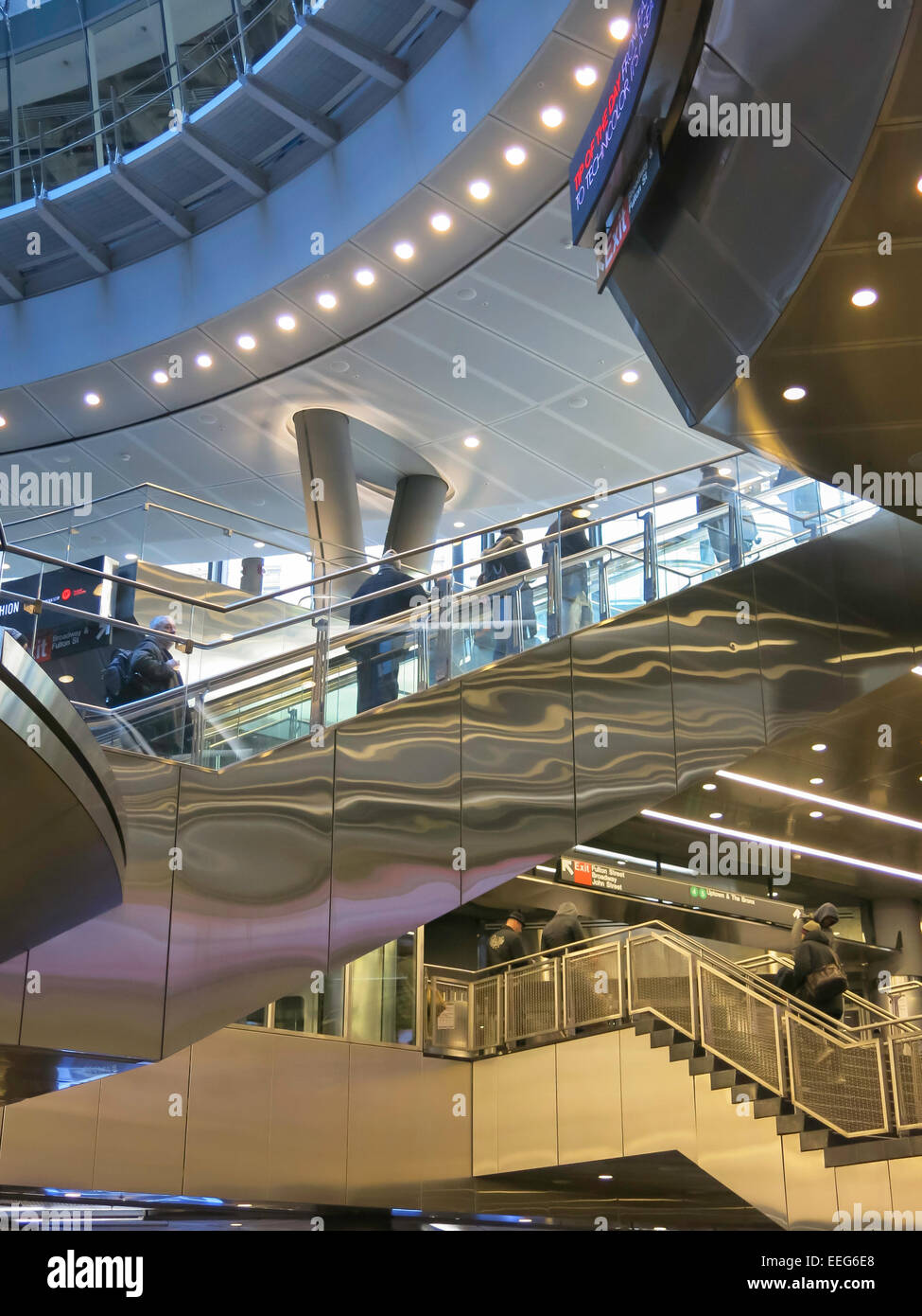 The Fulton Center Subway Station in Lower Manhattan, NYC, USA Stock ...