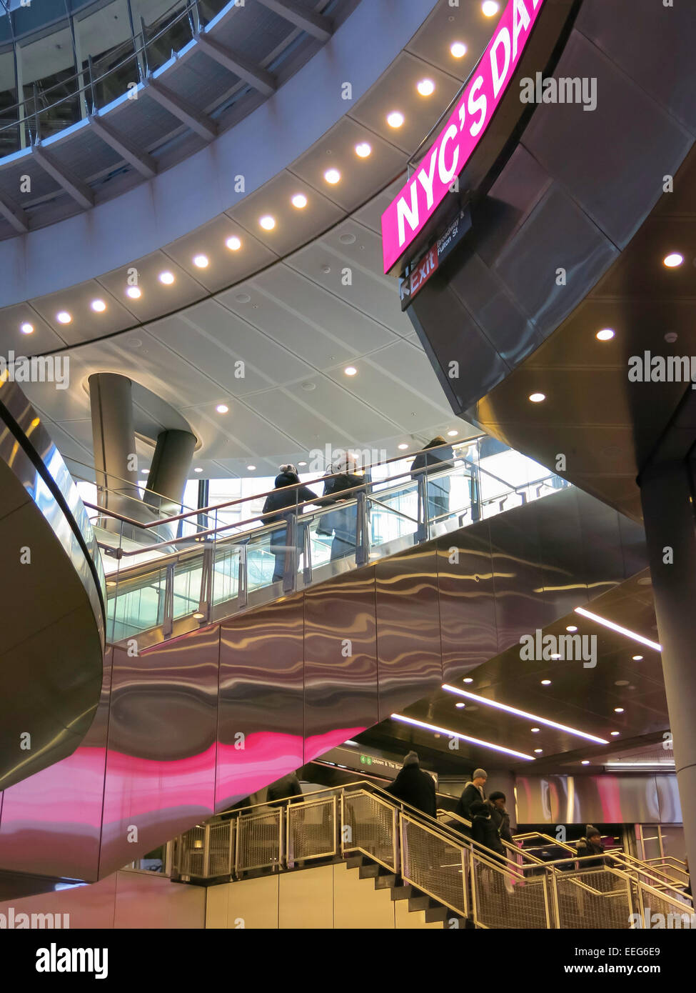 The Fulton Center Subway Station in Lower Manhattan, NYC, USA Stock ...