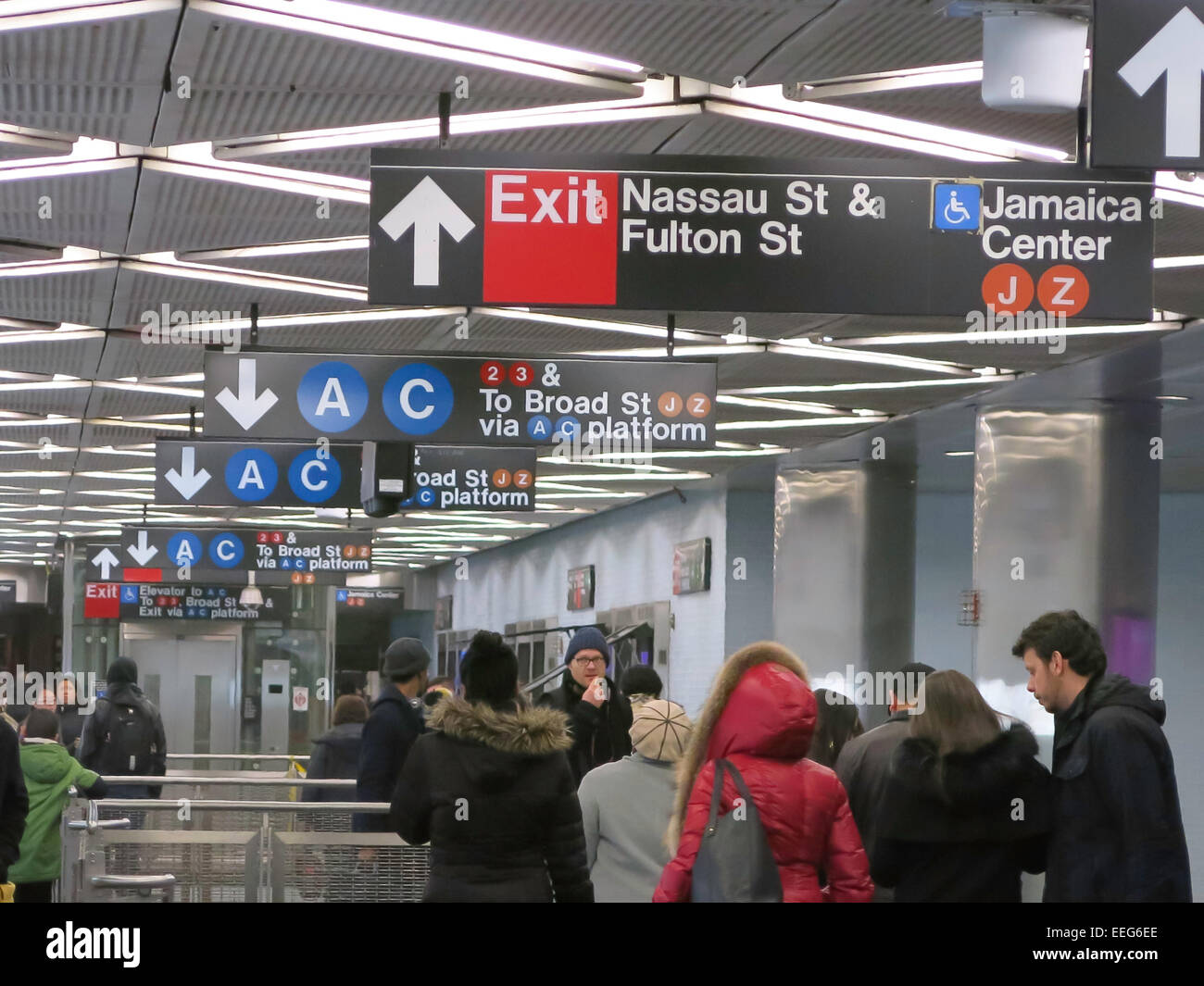 The Fulton Center Subway Station in Lower Manhattan, NYC, USA Stock ...