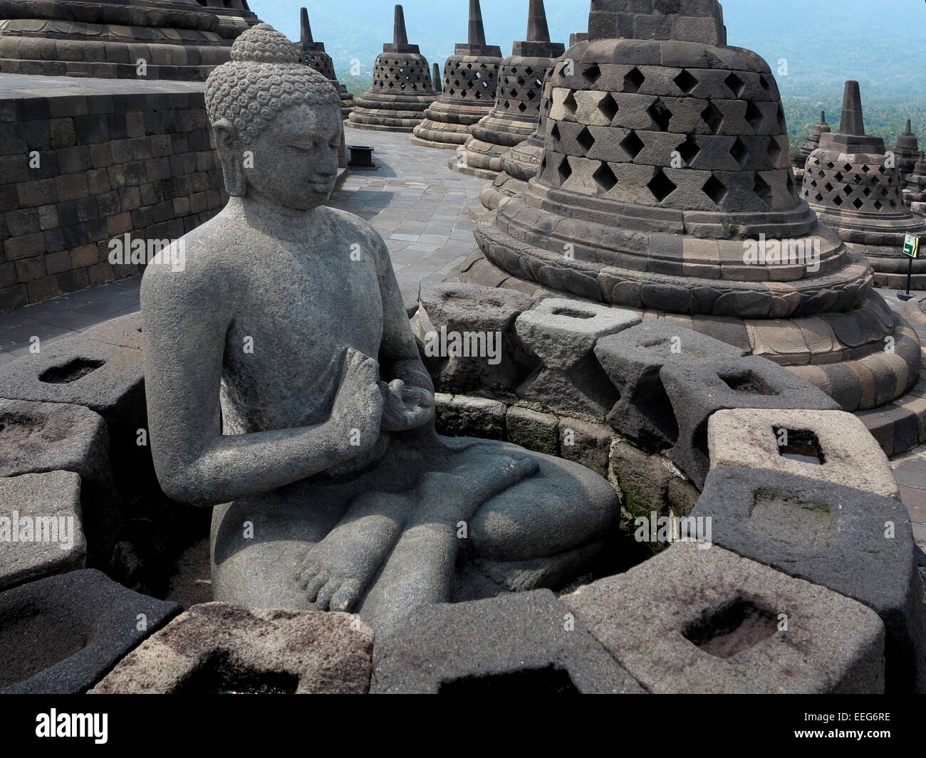 Stone Buddha statue in Barabadur, Large temple, Indonesia, heritage ...