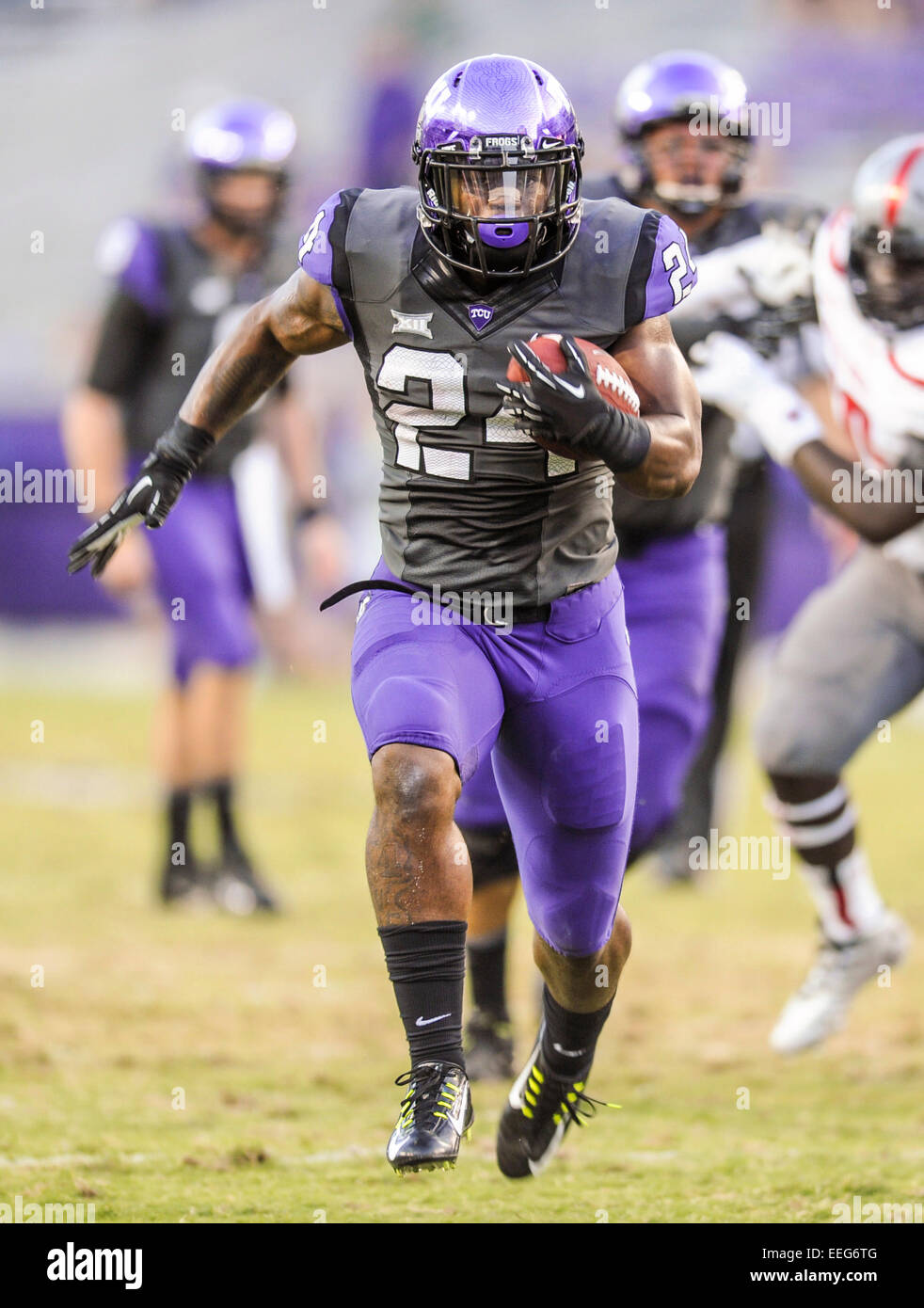 TCU Horned Frogs running back Trevorris Johnson (24) runs for a ...