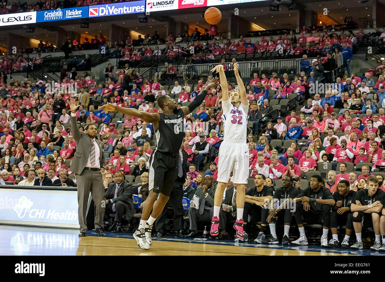 Omaha, NE USA. 17th Jan, 2015. Providence Friars forward Ben Bentil #0 ...