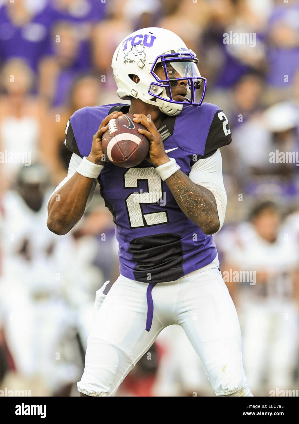 TCU Horned Frogs quarterback Trevone Boykin (2) looks to throw a pass ...
