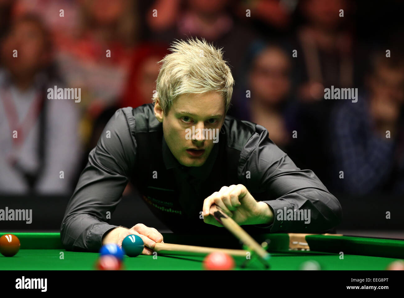 London, Britain. 17th Jan, 2015. Neil Robertson of Australia competes ...