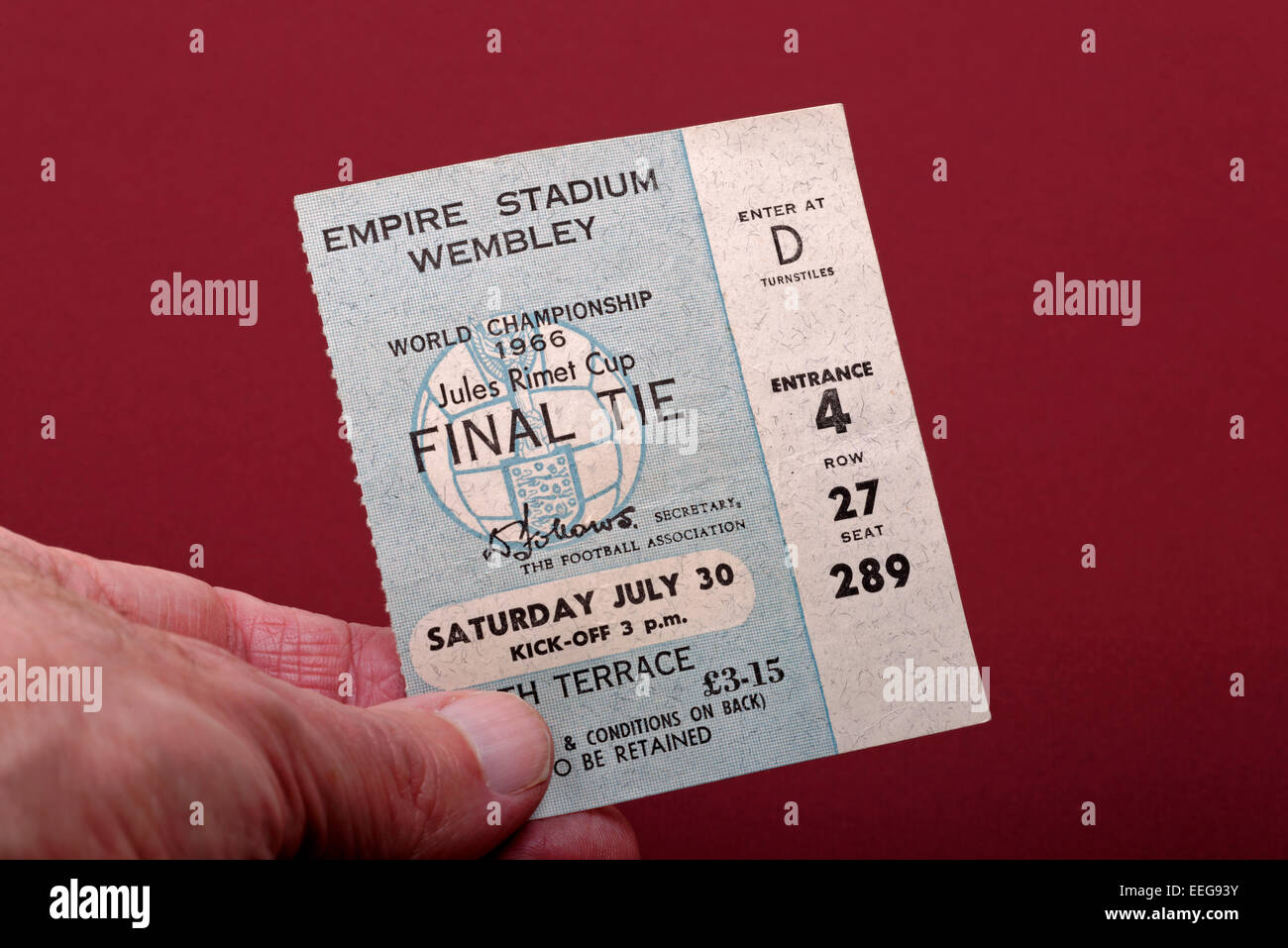 1966 world cup final ticket hi-res stock photography and images - Alamy