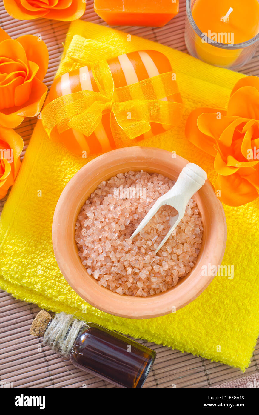 Sea salt and oil Stock Photo - Alamy