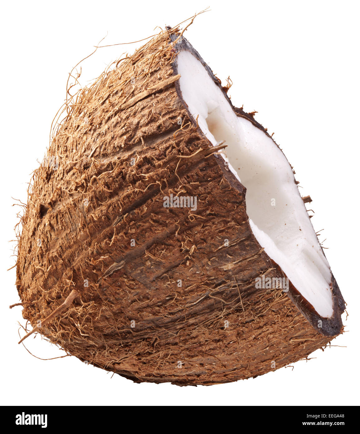 Half of coconut isolated on a white. File contains clipping paths Stock ...