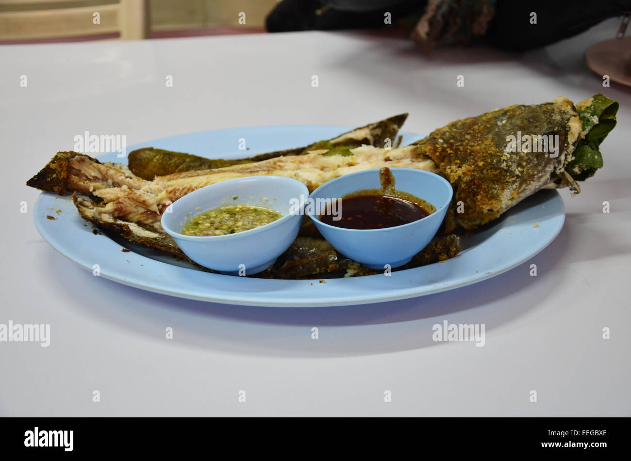 Snake-head fish grilled food thai style Stock Photo - Alamy