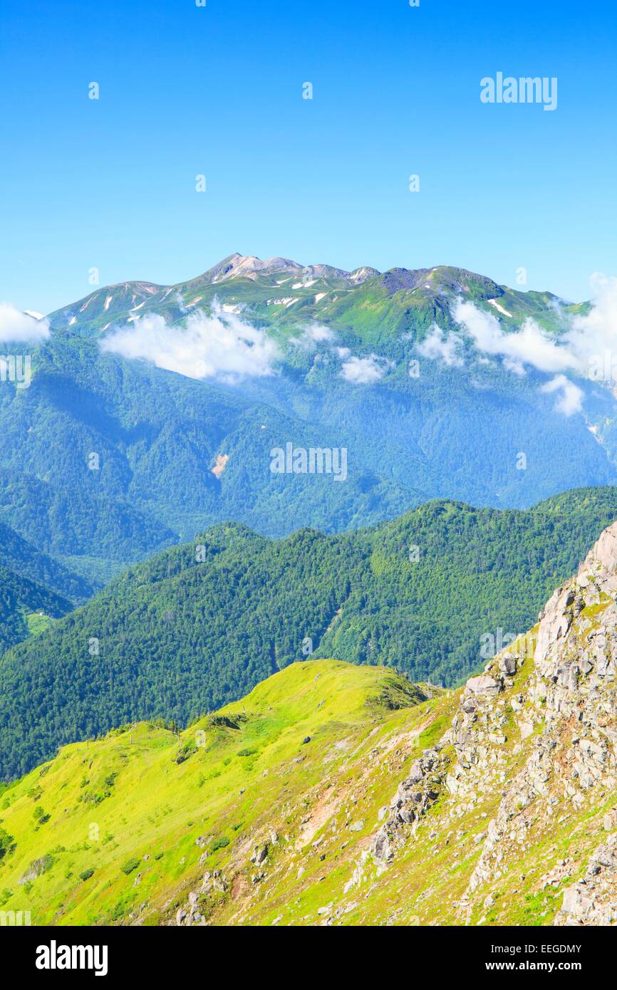 Mt. Norikura seen from Mt. Yakedake, Japan Alps Stock Photo - Alamy