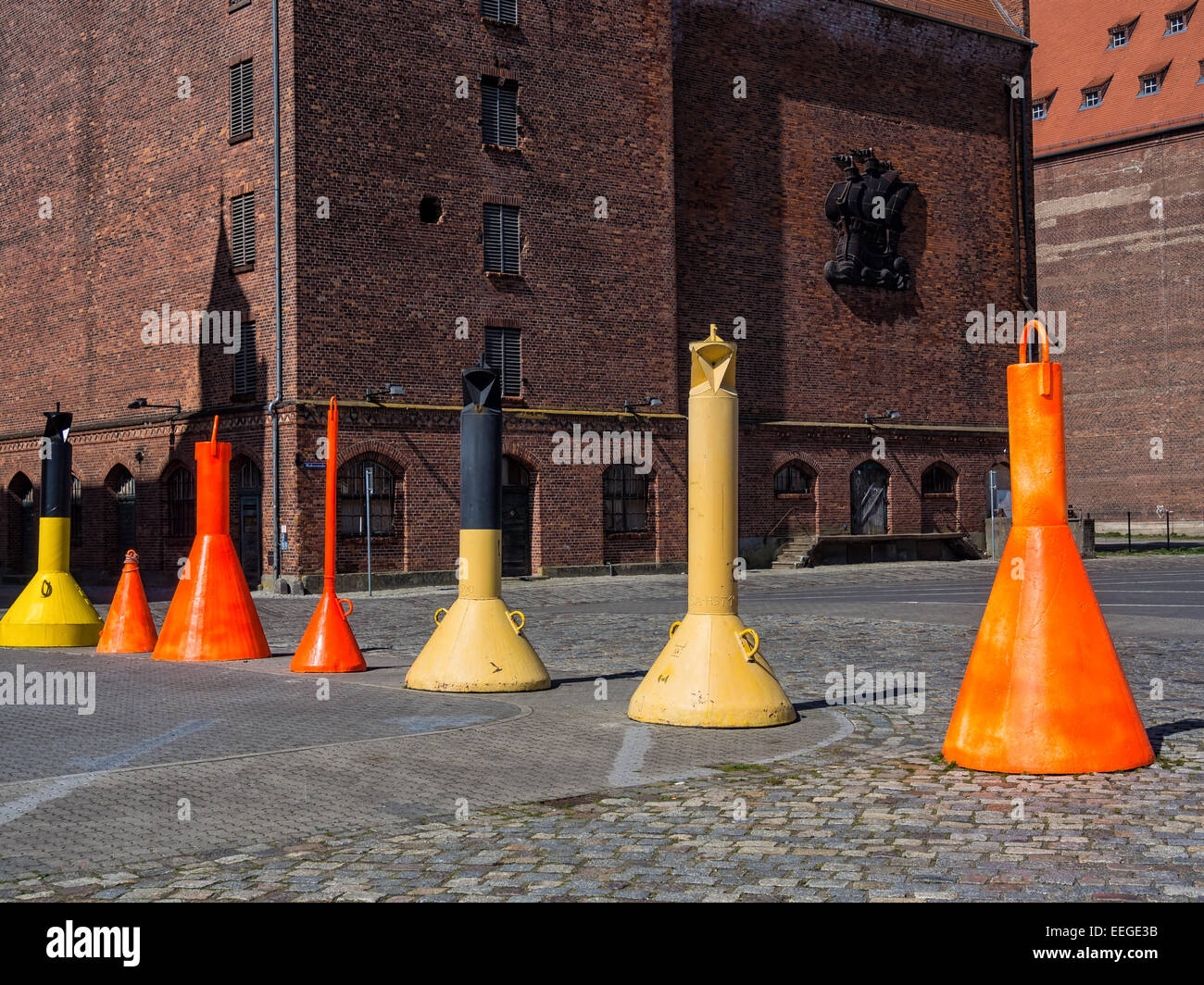 Navigation marks in the port of Stralsund (Germany Stock Photo - Alamy
