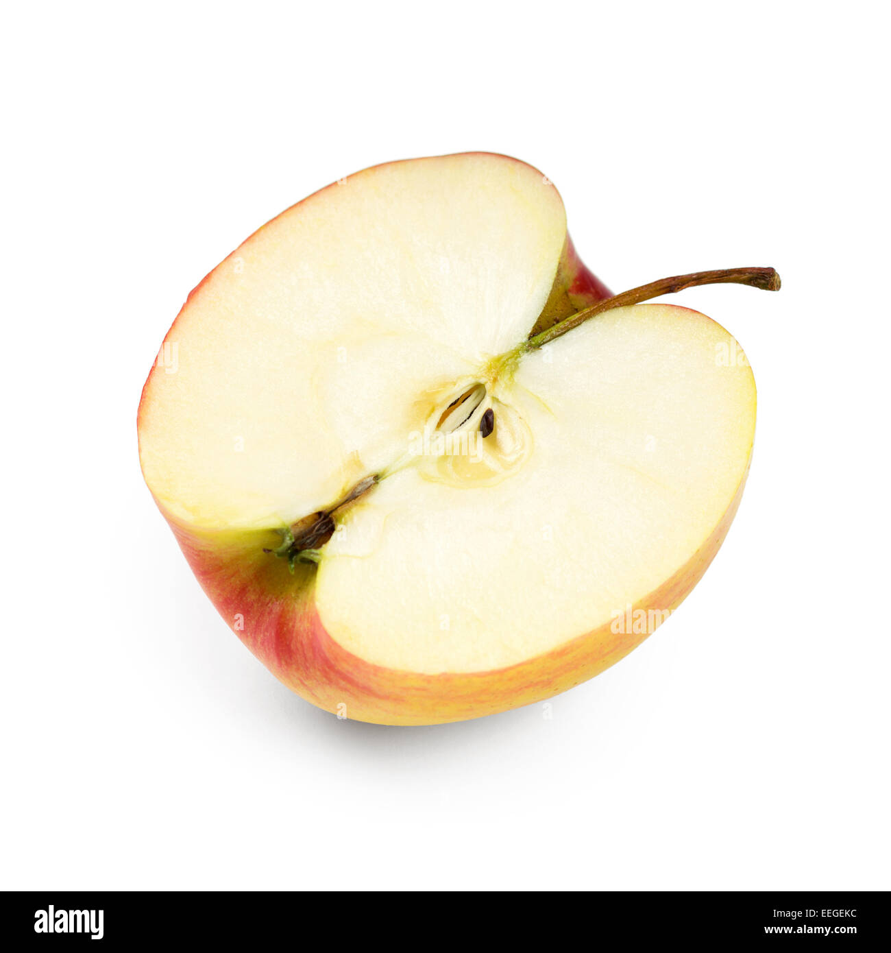 Apple slice closeup on white background Stock Photo - Alamy