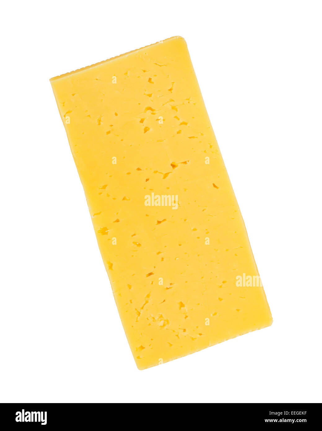 Slice of cheese on white background Stock Photo - Alamy