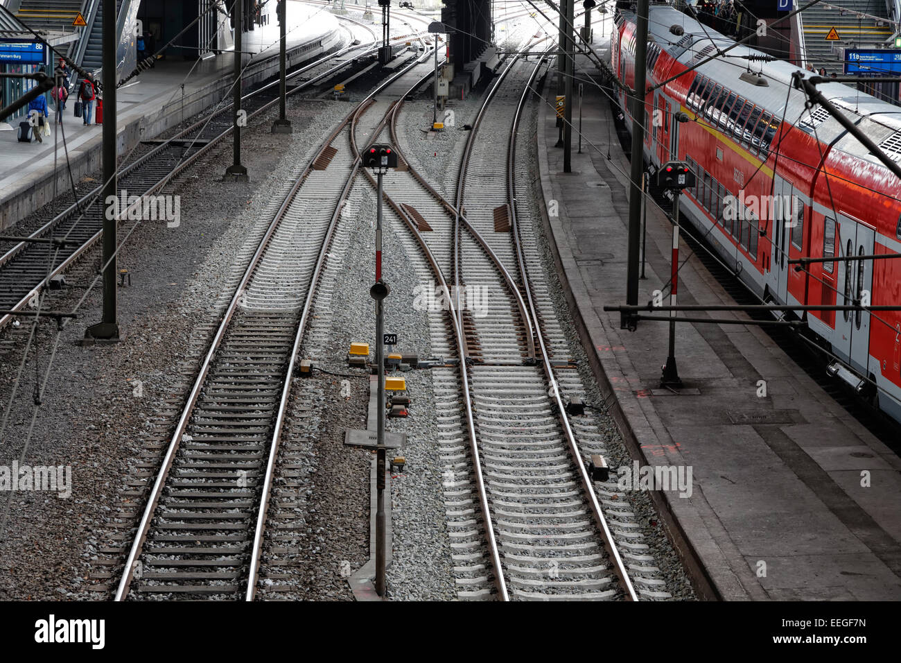 Hamburg, Germany, track change in Hamburg Central Stock Photo - Alamy
