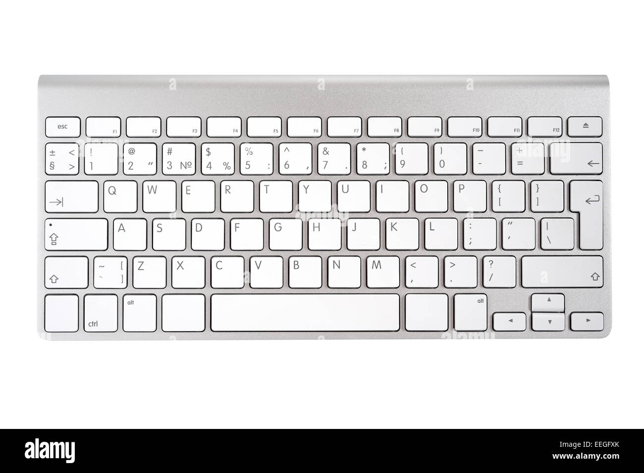 Aluminum computer keyboard isolated on white background Stock Photo - Alamy