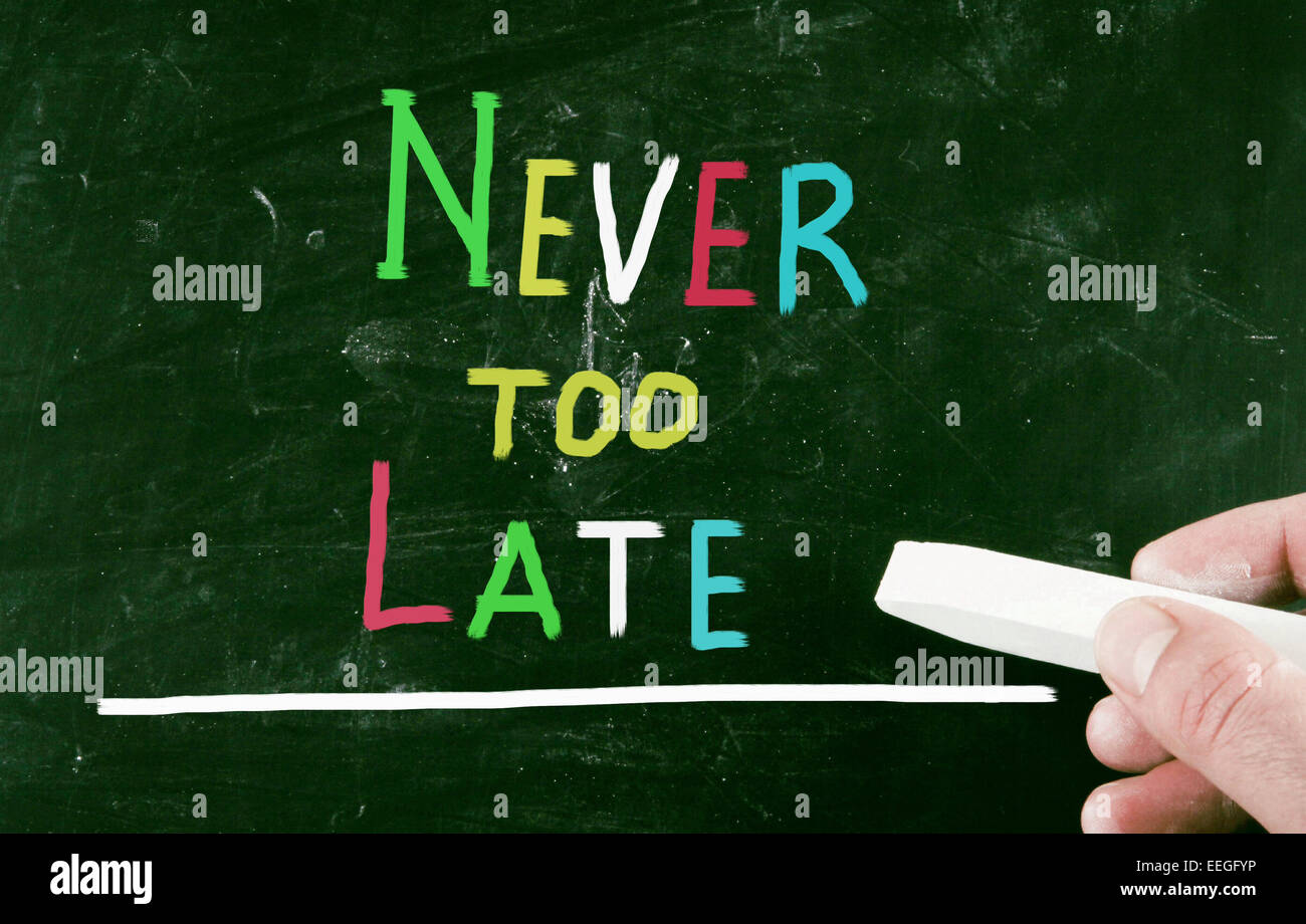 never too late Stock Photo - Alamy