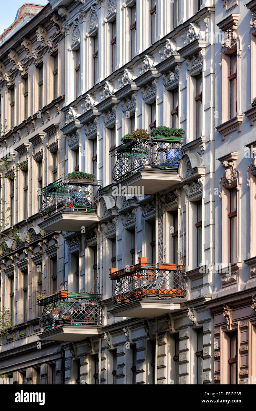 Berlin, Germany, balconies and facades in Berlin-Charlottenburg Stock ...