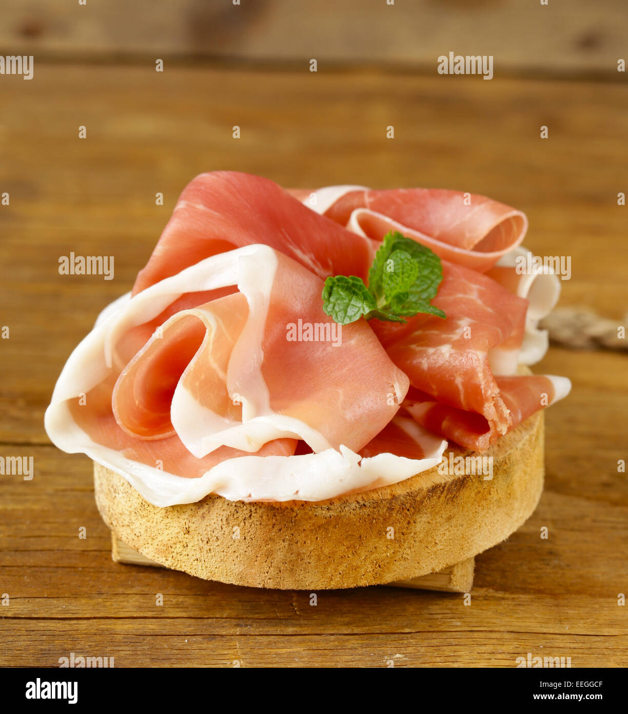 parma ham (jamon) traditional Italian meat specialties Stock Photo - Alamy