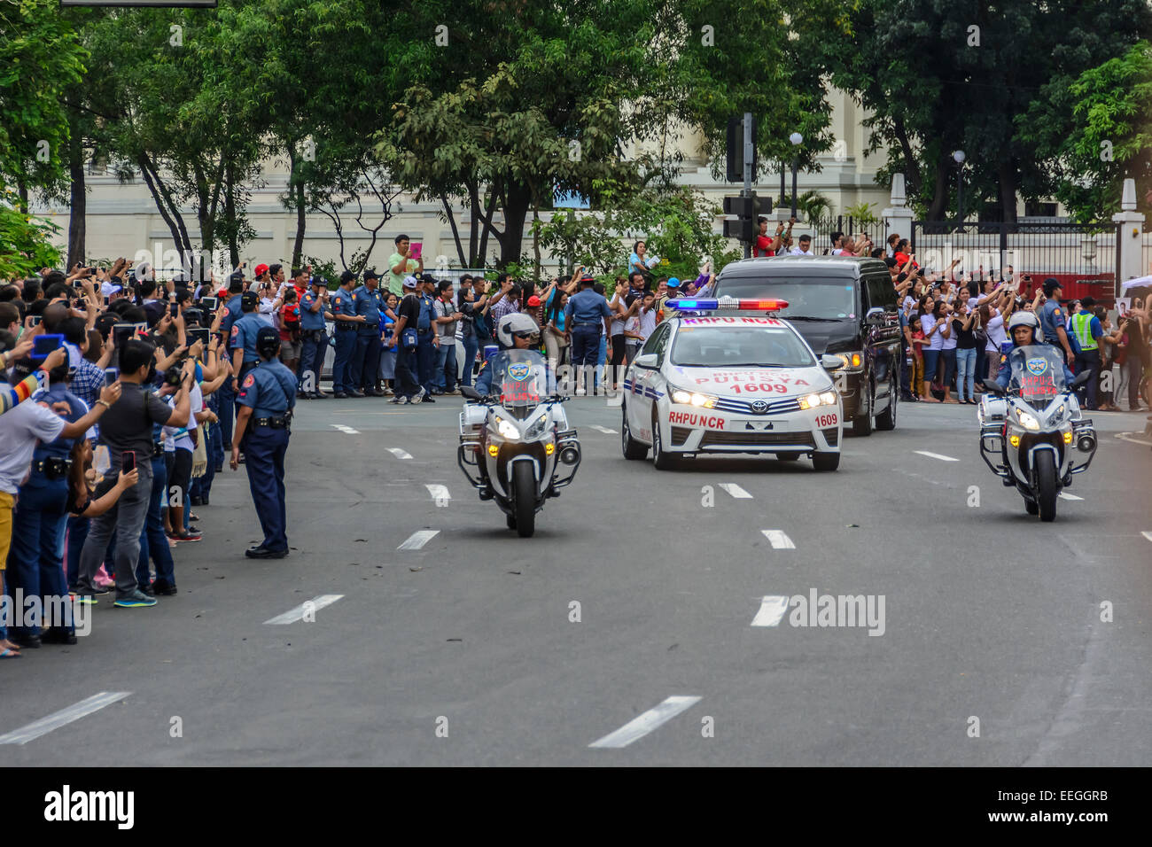 Intramuros, Manila, Philippines, 16th Jan 2015. The lead vehicles of ...