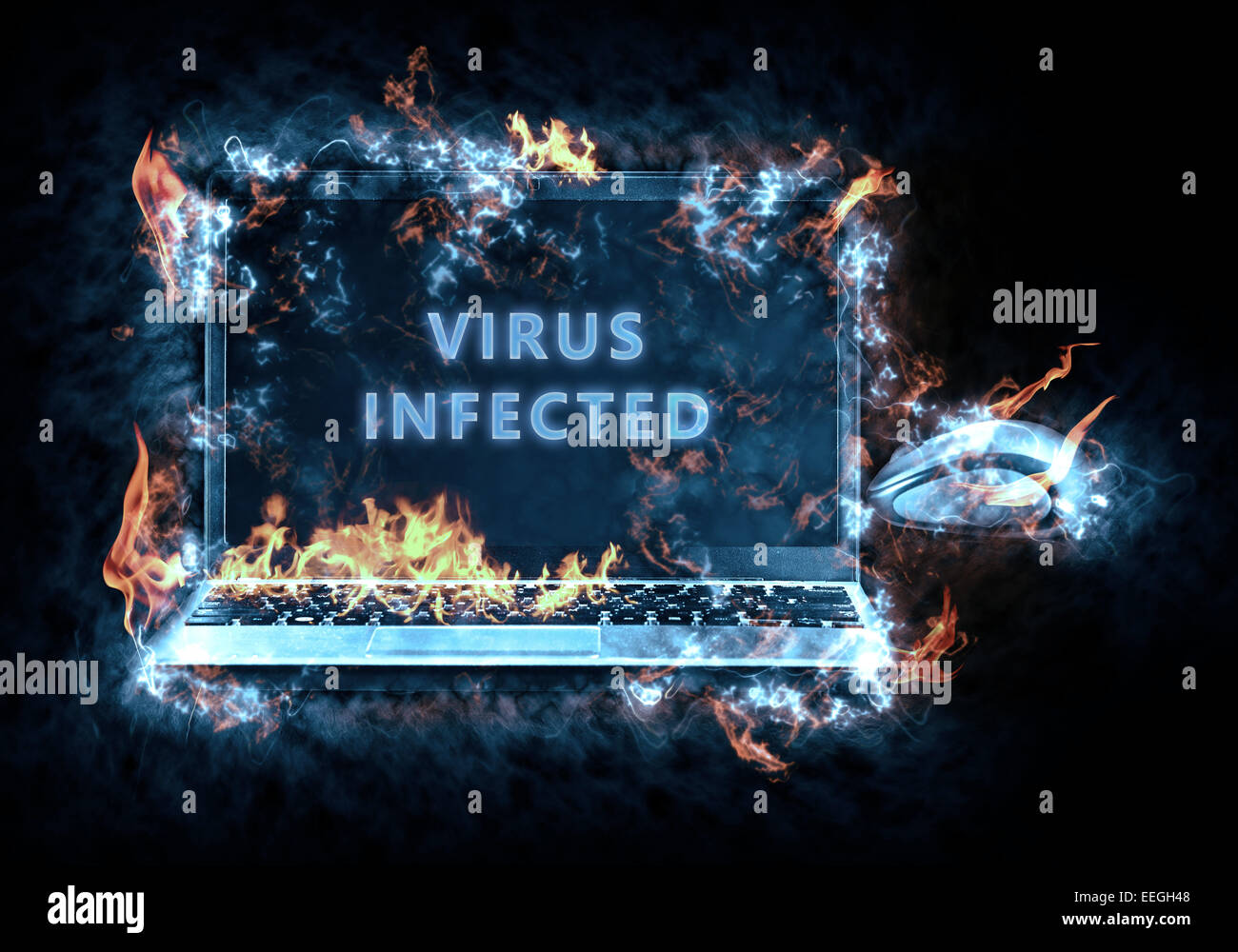 Virus enabled . Illustration created from my own photos of the flame ...