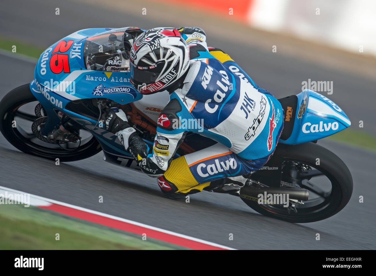 maverick finales racing on a moto 3 bike, 2013 Stock Photo - Alamy