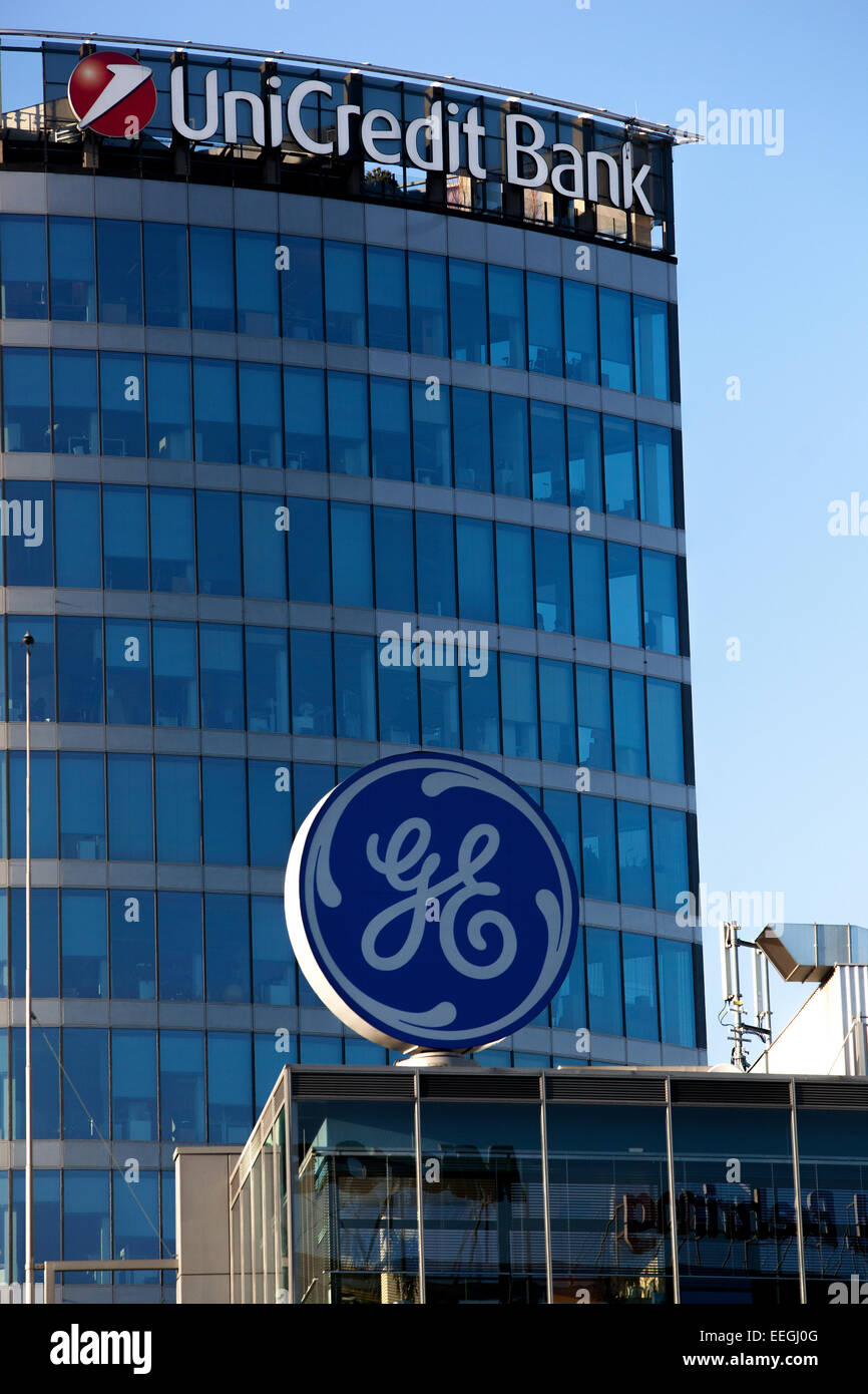 The headquarter of GE Money Bank, sign Prague Czech Republic Stock ...