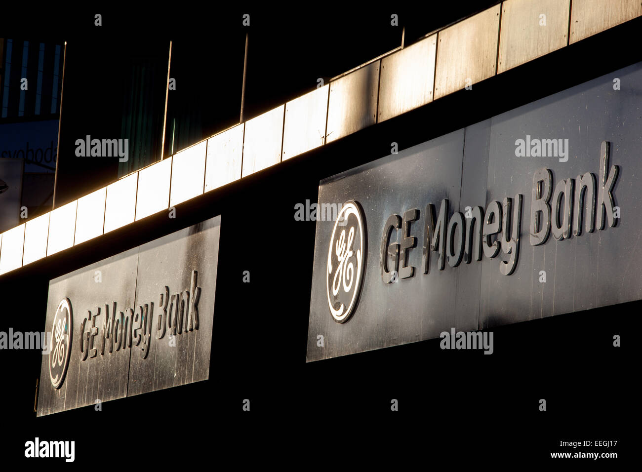 The headquarter of GE Money Bank, sign Prague Czech Republic Stock ...